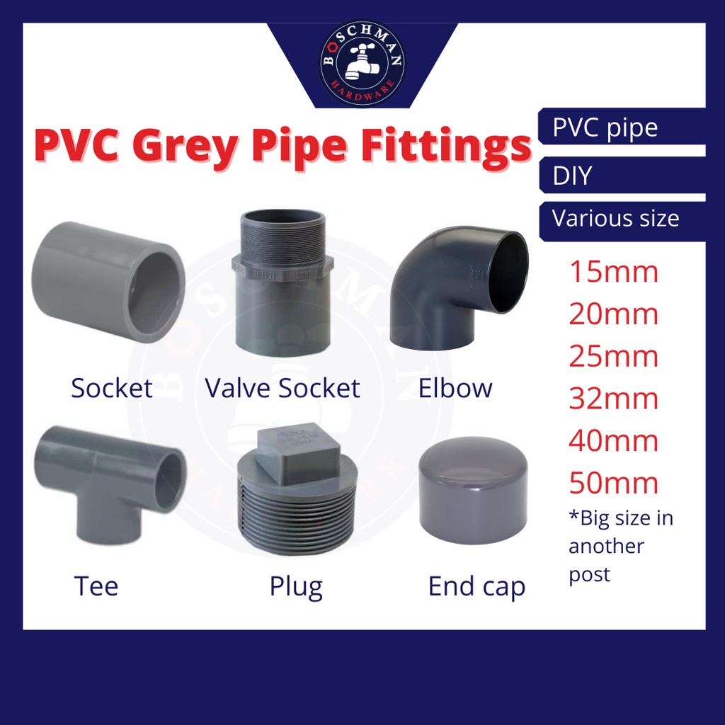 PVC Pipe Joint PVC Pipe Joint Fitting Connector Penyambung Paip DIY PVC ...