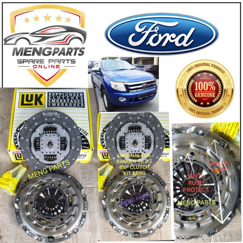 ORIGINAL LUK CLUTCH KIT & BEARING * 3 ITEM IN SET * FORD RANGER T6 2.2 ...