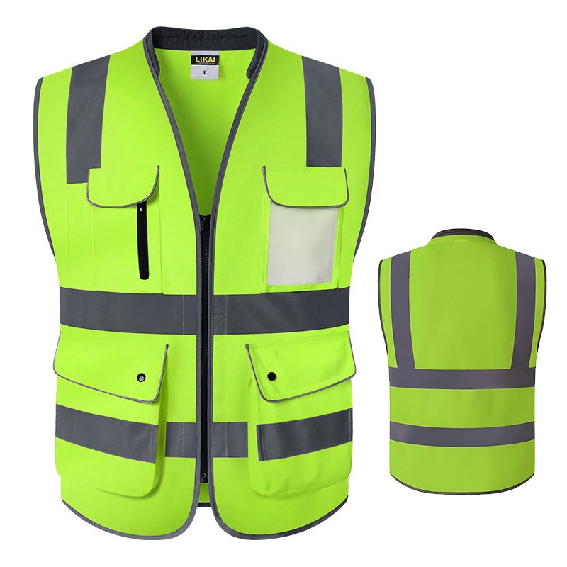 High Visibility Reflective Safety Vest With Pockets Hi Vis Vest Outdoor ...