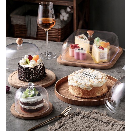 Acrylic Dome Cover Cake Cover Pastry and Cake Plate Cover Penutup Kek ...