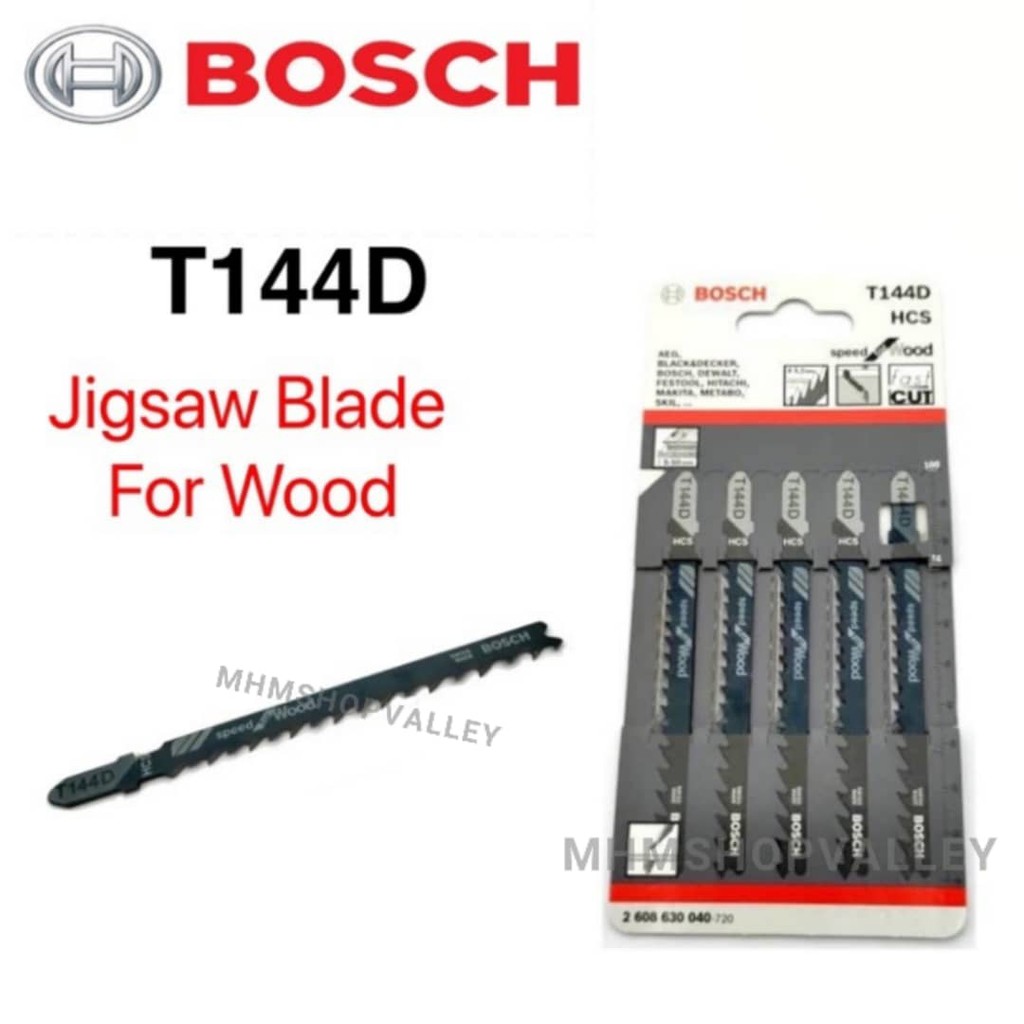 BOSCH T144D HCS JIGSAW BLADE CLEAN FOR WOOD (5pcs) | Shopee Malaysia
