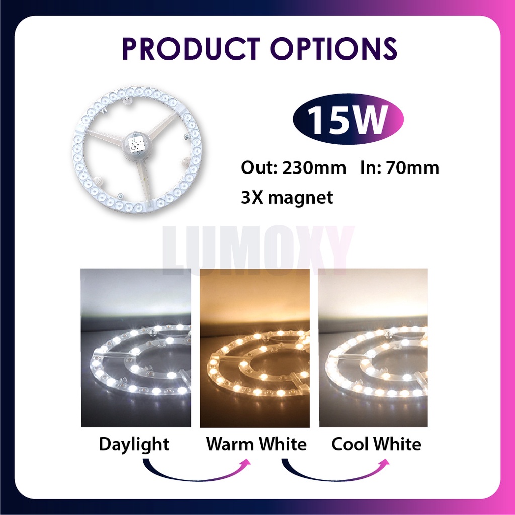 LMY_ LED 3 Colors Magnet Light 15W-120W Module Circular Ring Down ...