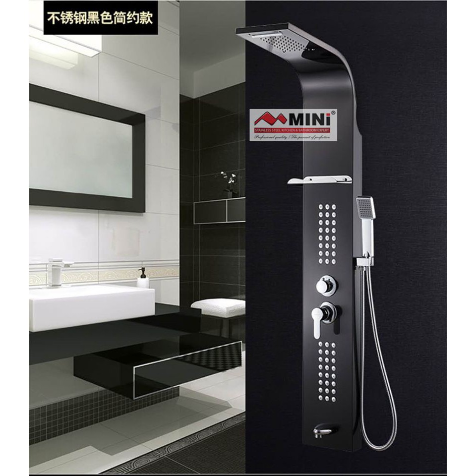 0081 5 FUNCTION RAIN SHOWER COMBINATION BLACK/ BLACK SHOWER SET SHOWER ...