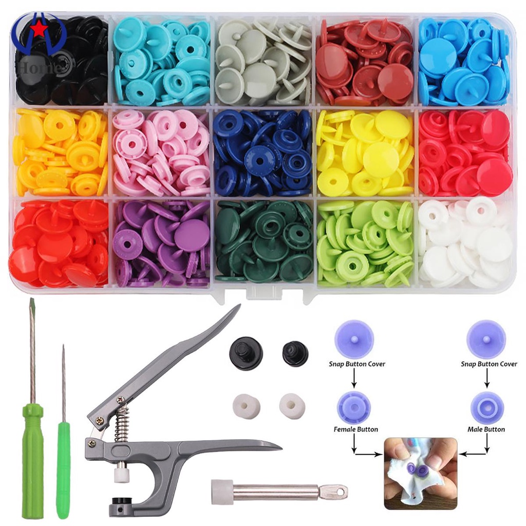 Snap Button Kit Plastic Snap Set T5 Clothing Snap Fastener Tool ...
