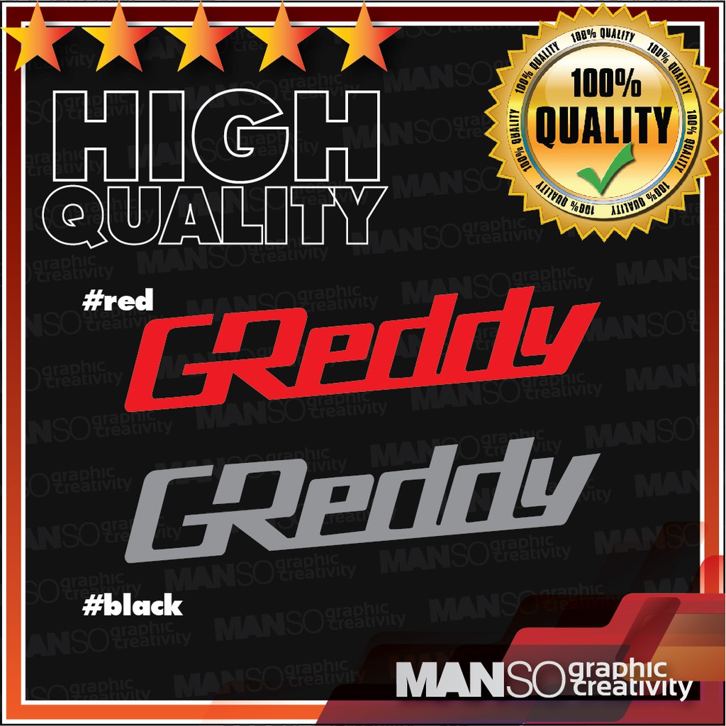 Greddy Car Decal Sticker Honda Toyota Mazda Ford Mitsubishi Perodua ...