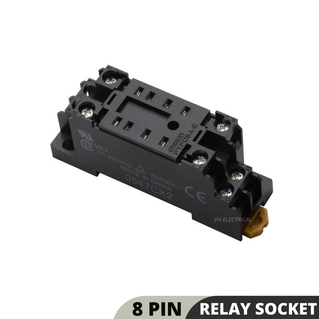 8pin PYF08A / DYF08A RELAY SOCKET BASE FOR MY2NJ/HH52P/ H3Y-2/ST6P (AC 220V DC 24V 5A) | Shopee ...