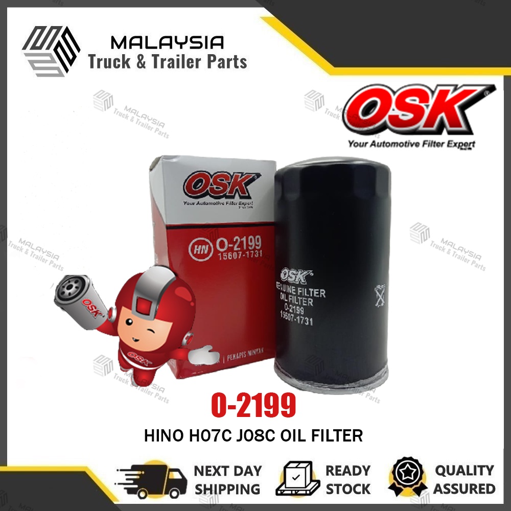 OSK O-2199 HINO RANGER H07CT H06CT OIL FILTER (15607-1731) | Shopee Malaysia