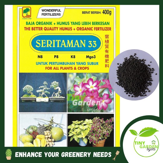 SERITAMAN 33 ORGANIC Fertilizer Better Quality Humus Baja Organik 400g ...