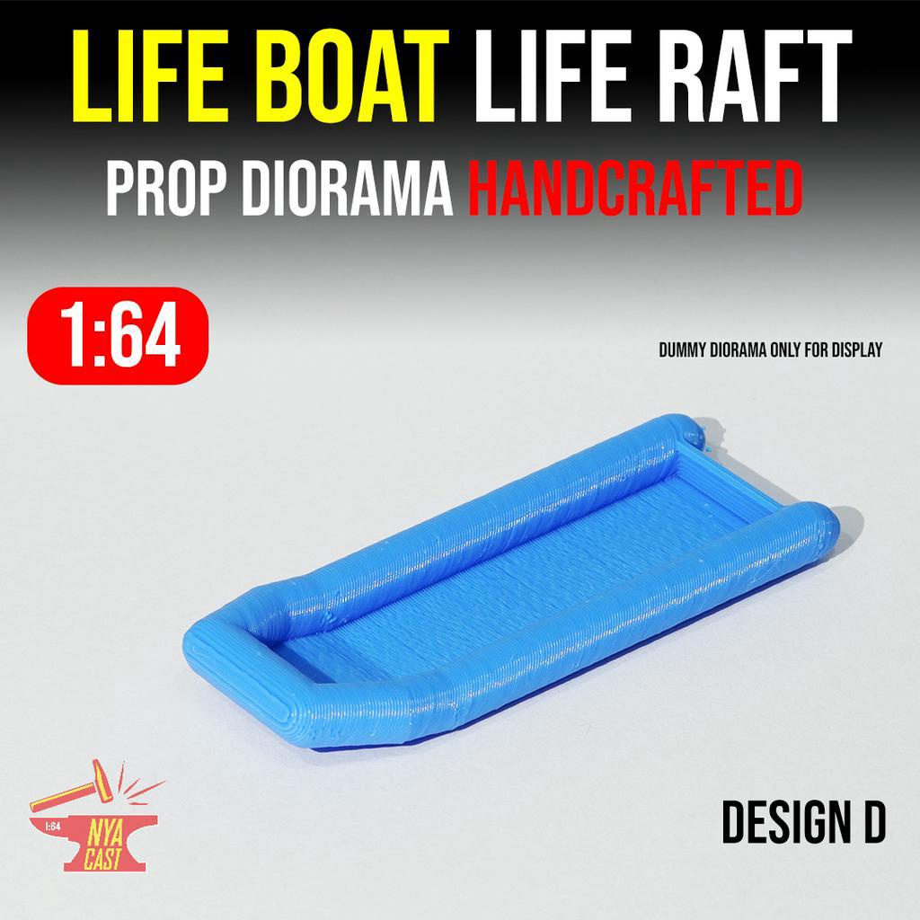 LifeBoat Liferaft Bot D Diorama Boat Blue 1/64 Scale DIY Quality ...
