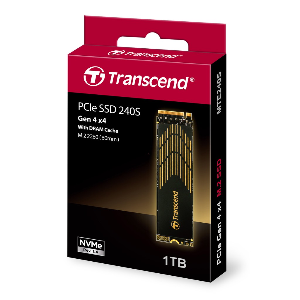 Transcend PCIe m.2 SSD 240S NVMe PCIe Gen4 x4, 3D NAND flash - 500GB, 1TB (TS****MTE240S ...