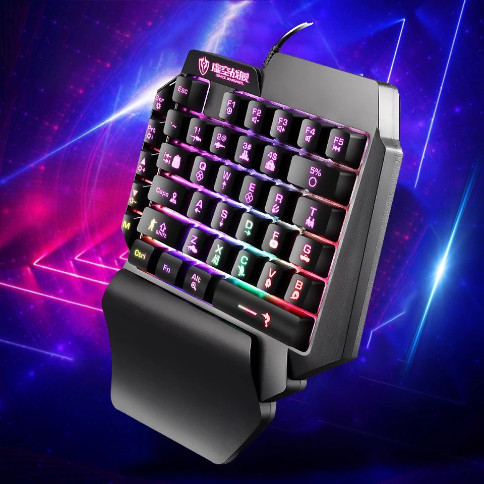 Shipadoo F6 Wired Single Handed RGB Backlight Gaming Keyboard 39 ...