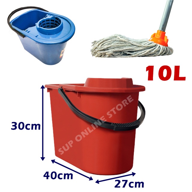 Plastic Mopping Pail with Wheels (10L/15L) / Bekas Mop Beroda / Tong ...