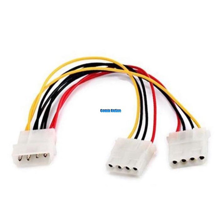 4 Pin IDE Molex Power Supply Y Splitter 1 Male to 2 Female Cable [READY ...