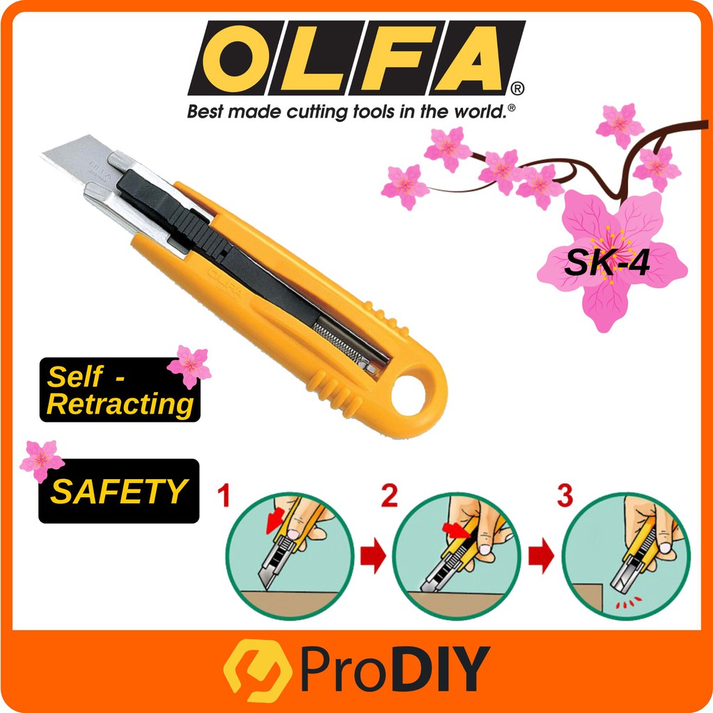 OLFA SK-4 Safety Carton Opener Self-Retracting Safety Cutter Knife | Shopee Malaysia