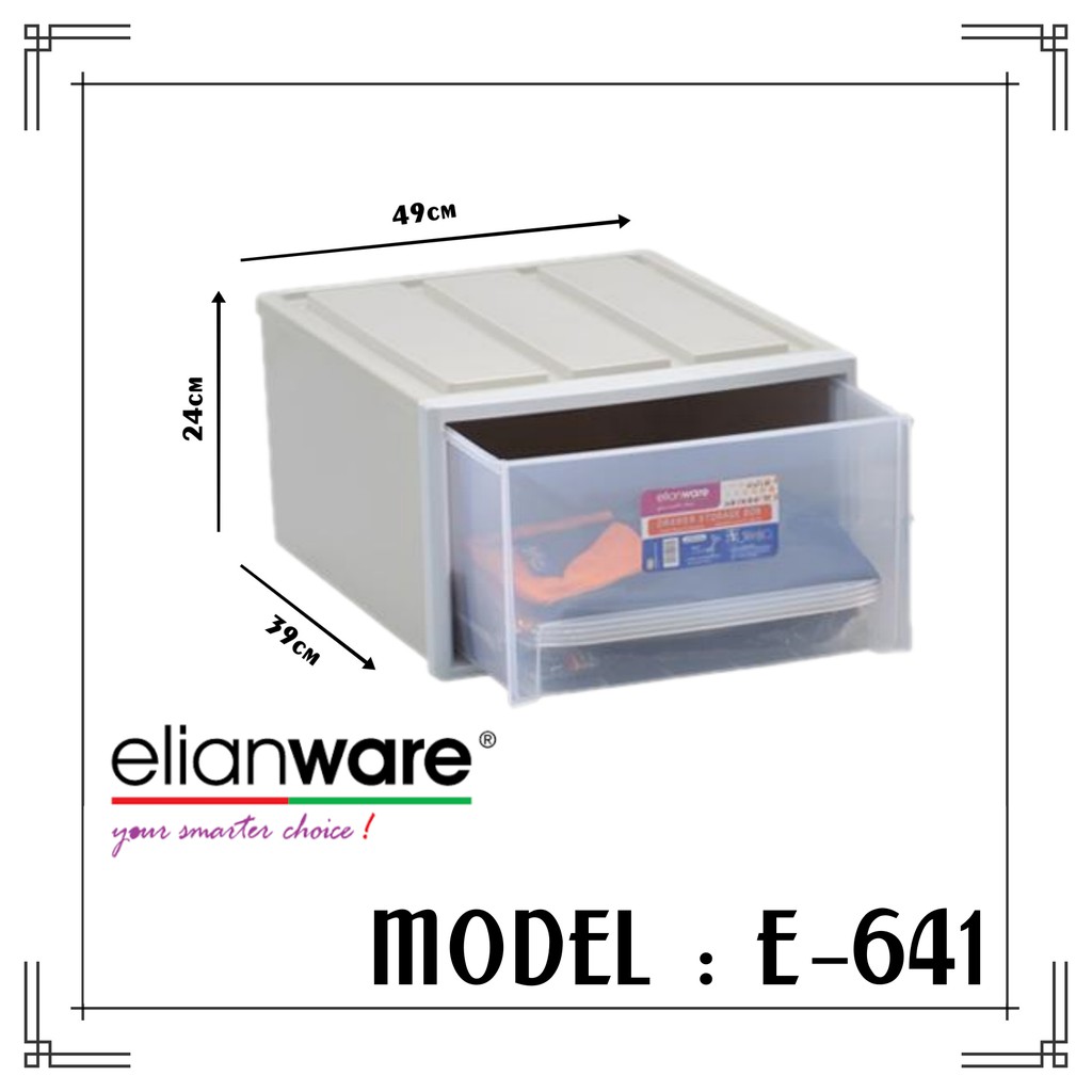 Elianware E-641 Signature Large Stackable Drawer Storage Box | Shopee ...