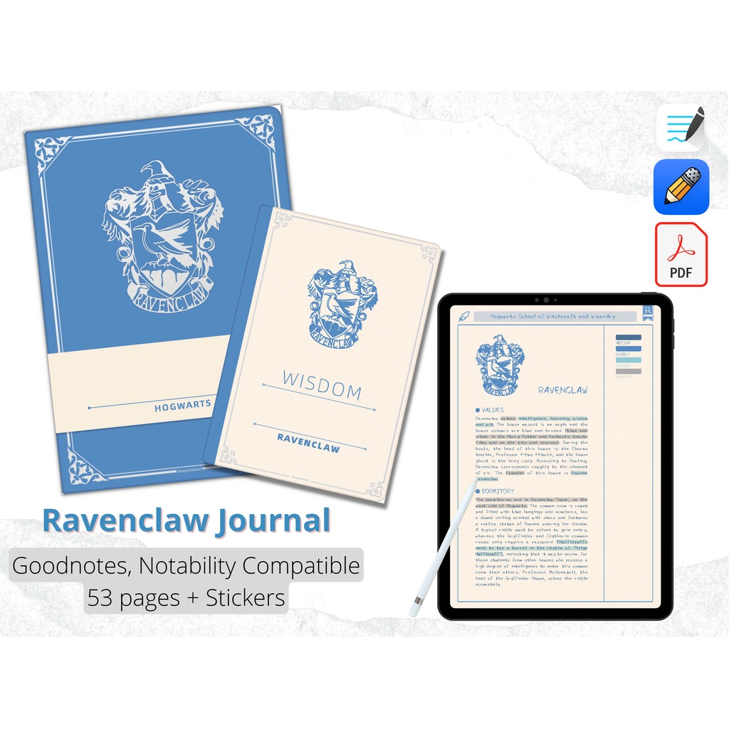 Harry Potter Ravenclaw Journal Digital Notebook Daily Journal Daily ...