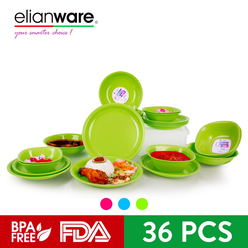Elianware Marble Design or Colourful Tableware Dining Dinnerware (30/36 ...