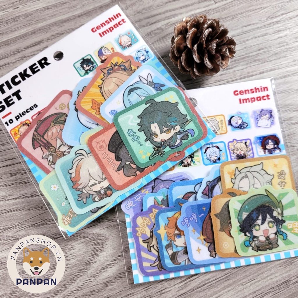 Sticker Set Genshin Impact (10 STICKERS) | Shopee Malaysia