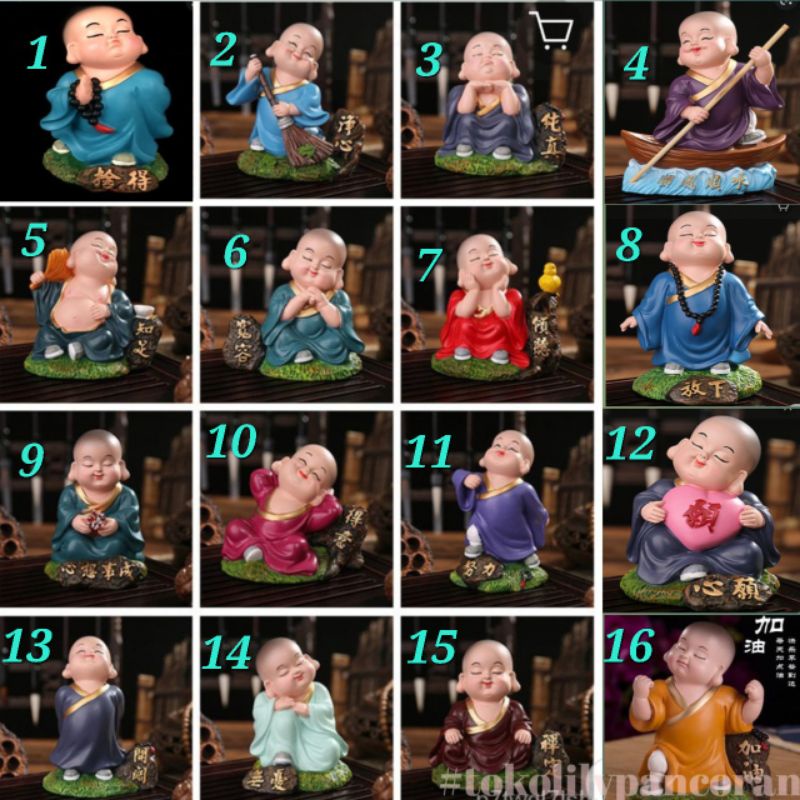 Monk Statue / Miniature Monk / Sha Mo Monk Display / Cute Chinese Statue / Boboho Statue ...