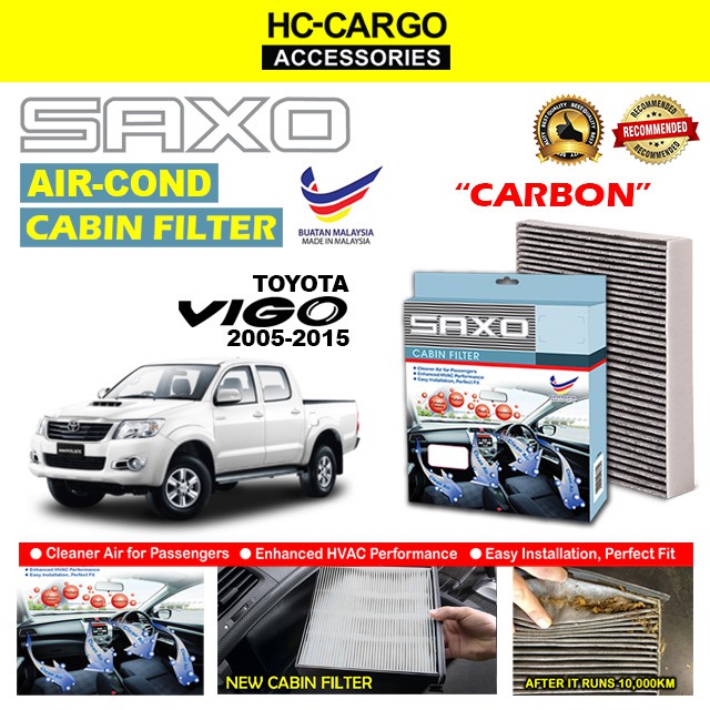 SAXO Toyota Hilux Vigo 2005-2015 ACTIVE CARBON Cabin Filter / CAR AIR ...
