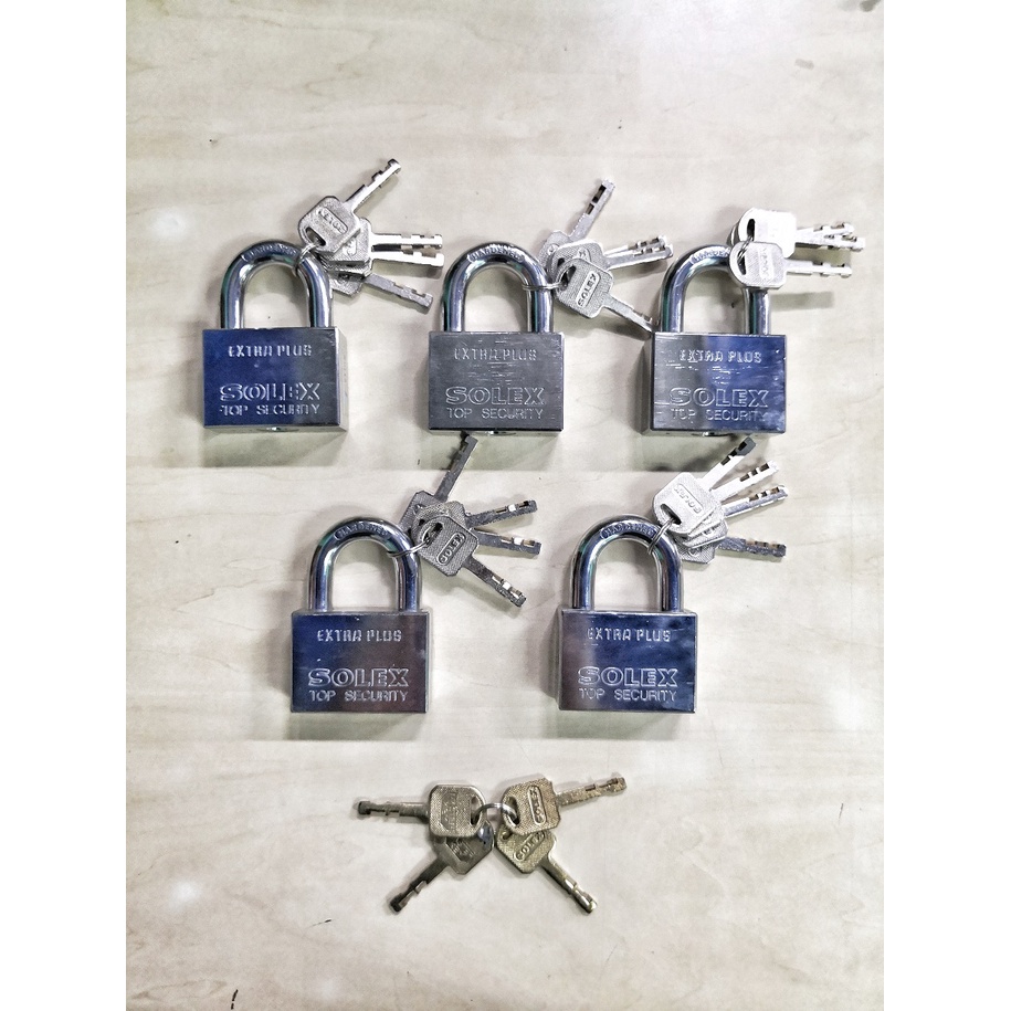 [100% ORIGINAL] Solex Extra Plus CR CR55 Master Key Set 5:1 Padlocks (55MM x 5 PCS SET) OPEN ...