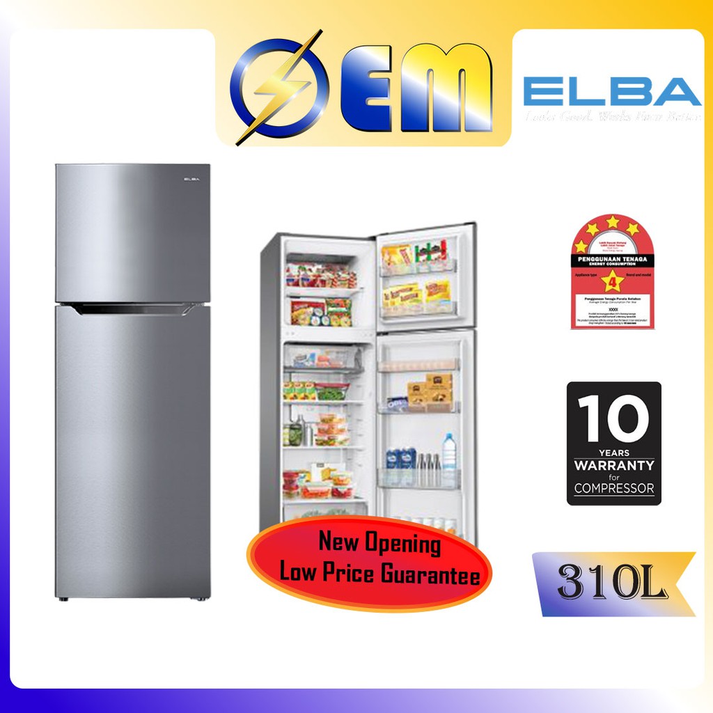 250L/310L ELBA ULTIMO 2-Door Fridge 2-Pintu Peti Sejuk | Fan Cooling ...