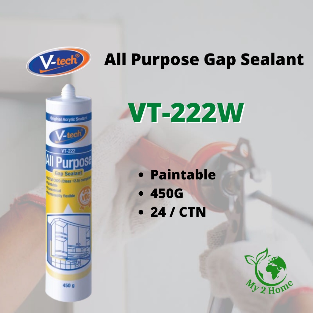 V-Tech VT-222 All PURPOSE GAP SEALANT 222 White 450gram Silicone ...