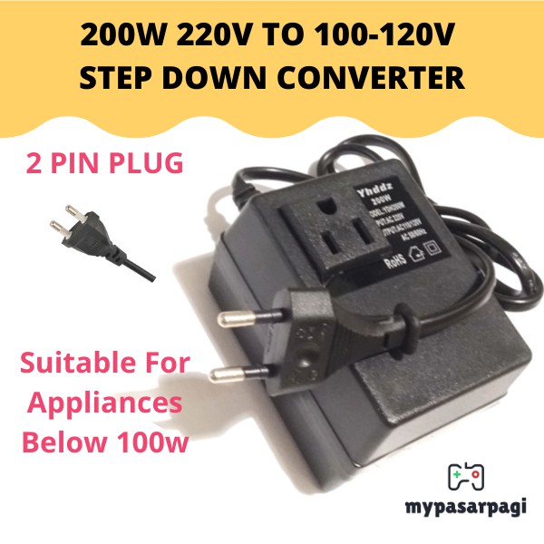 🇲🇾 200W Step Down Step Up AC 220V /110V (For Below 100w) Step Down ...