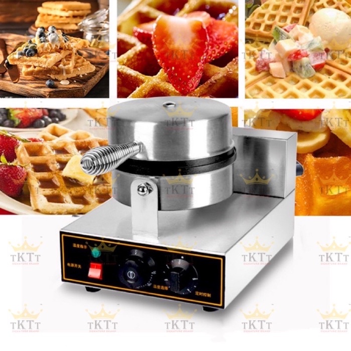 TKTT ™️ Commercial Electric Waffle Baker Maker Single Double Head Steel ...