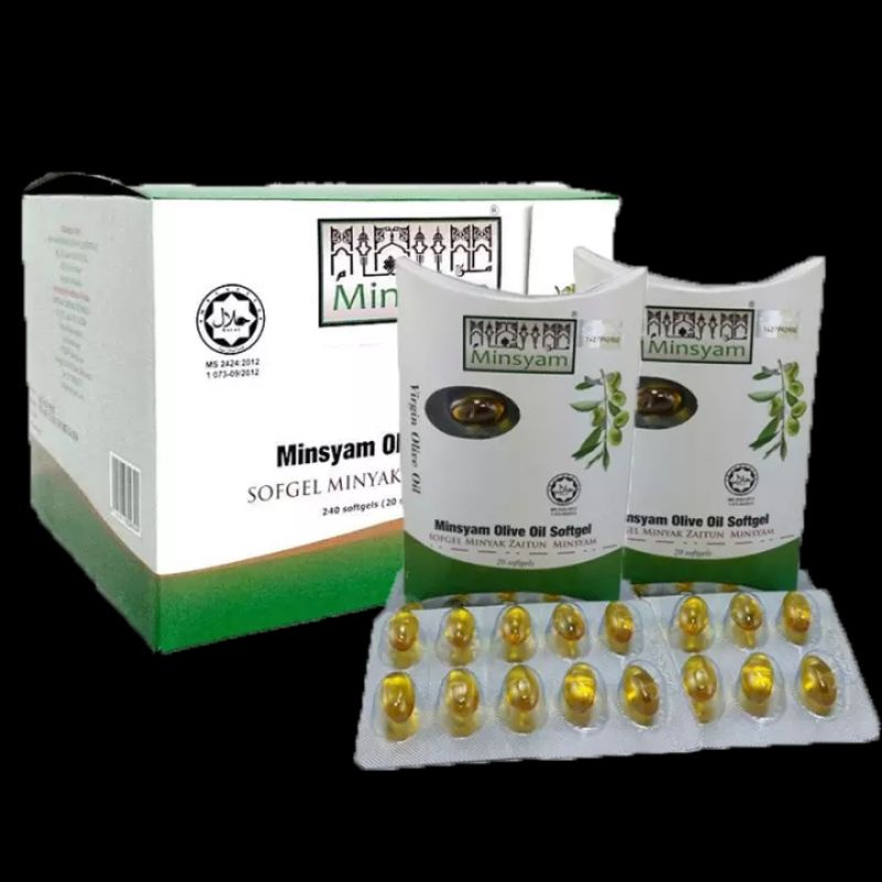 MINSYAM KAPSUL Zaitun Olive Oil / Black Seed Habbatus Sauda Soft Gel 20 ...