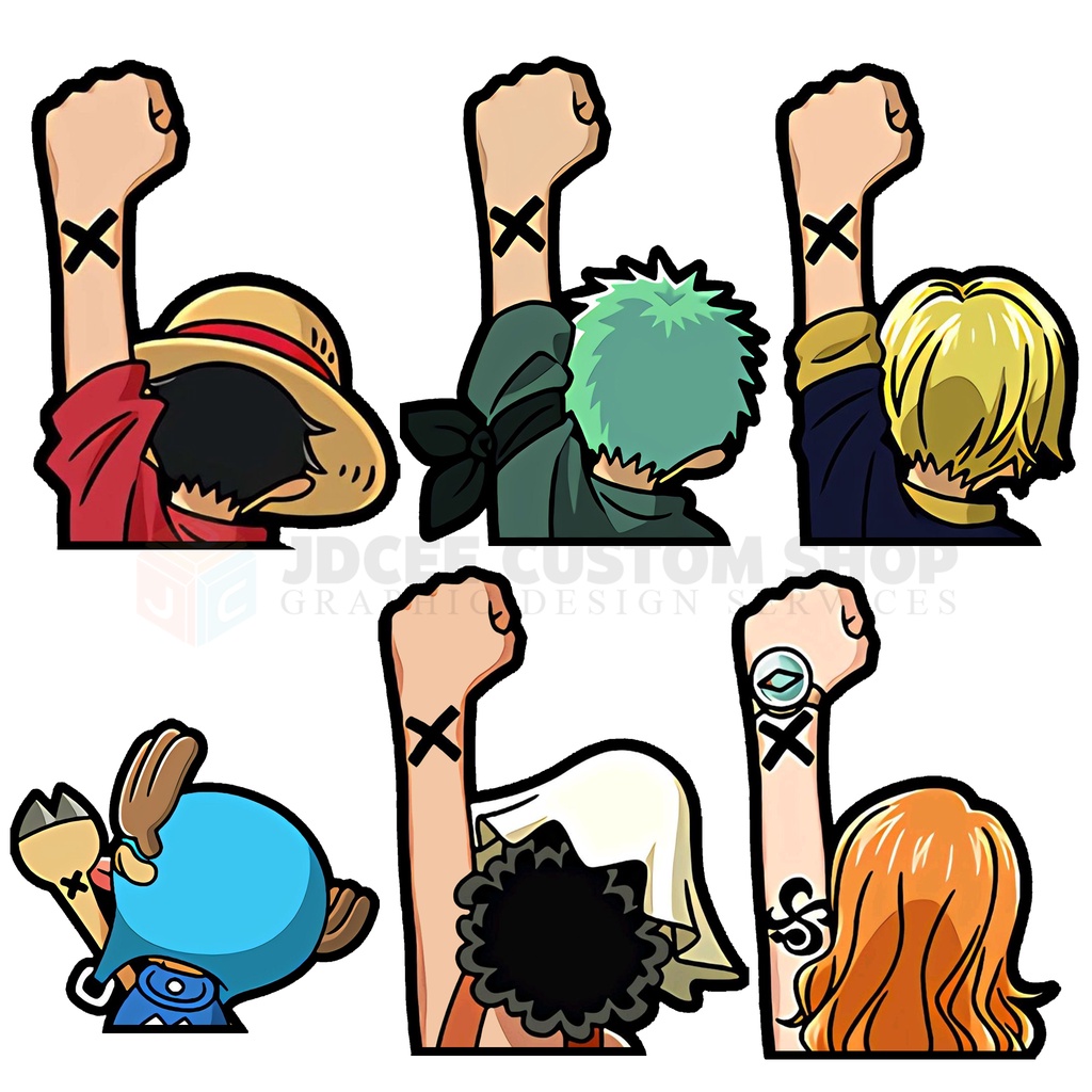 (SET) AQUAFLASK PEEKER STICKERS One Piece Luffy | Sanji | Zoro | Nami ...
