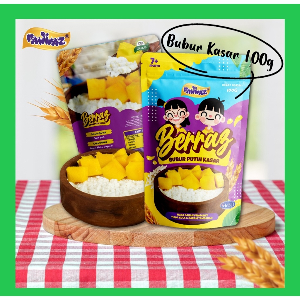 🌈AUS04🌈FAWWAZ Berraz Bubur Nasi Kasar Putih Instant Porridge White Rice ...