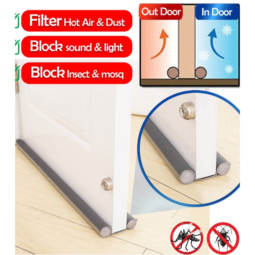 95CM Flexible Door Bottom Sealing Twin Draft Dodger Penutup Lubang ...