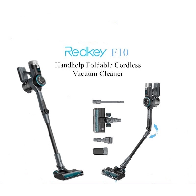 Redkey F10 Handheld Cordless Foldable Strong Vacuum Cleaner 23KPa removable battery All In One ...