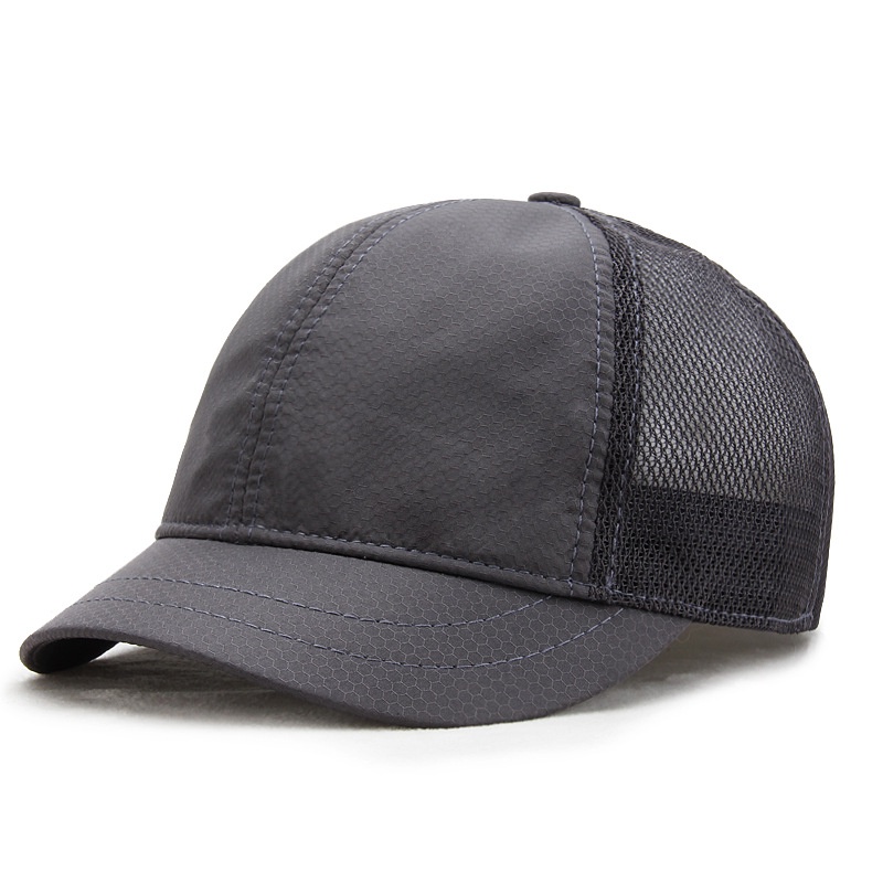 Solid color hat men's summer short-brimmed baseball cap quick-drying ...