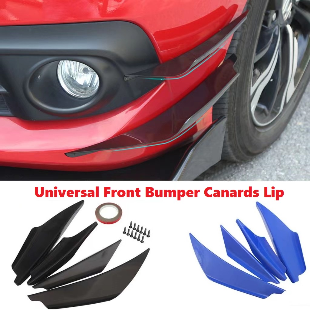 Universal Car Body Spoiler Front Bumper Canards Lip Splitters Trim ...
