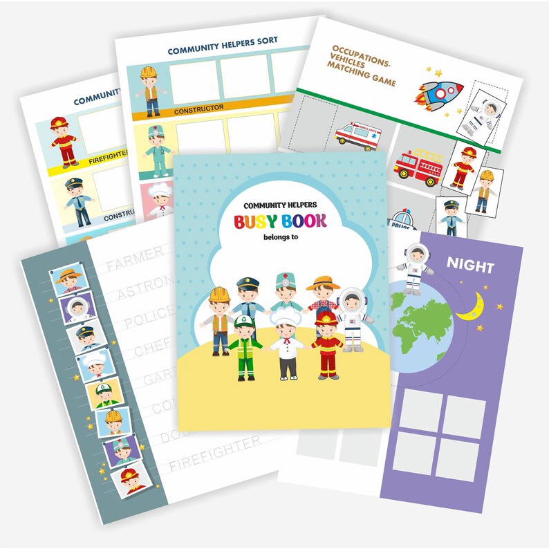 272- Community Helpers Busy Book Occupation Job Preschool Learning PDF ...