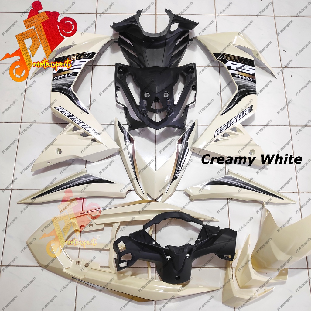 Honda RS 150 V1 V2 Cover Set Creamy White Nescafe Black 11- Ready Stock | Shopee Malaysia
