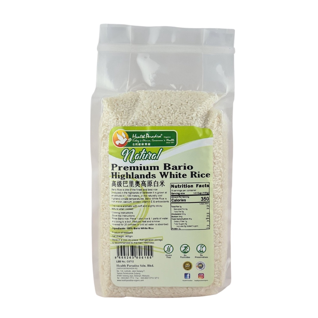 Health Paradise Natural Premium Bario Highlands White Rice 900g ...