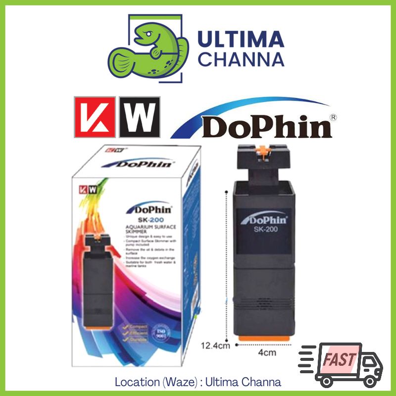 KW Dophin SK-200 Aquarium Surface Skimmer for aquarium fish tank remove oil & surface debris ...