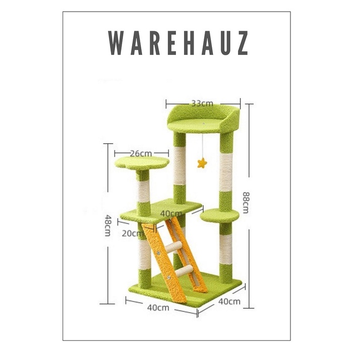 Le Zi Zi Mini Series Cat Climbing Post With Sisal Rope & Dangling Toys ...