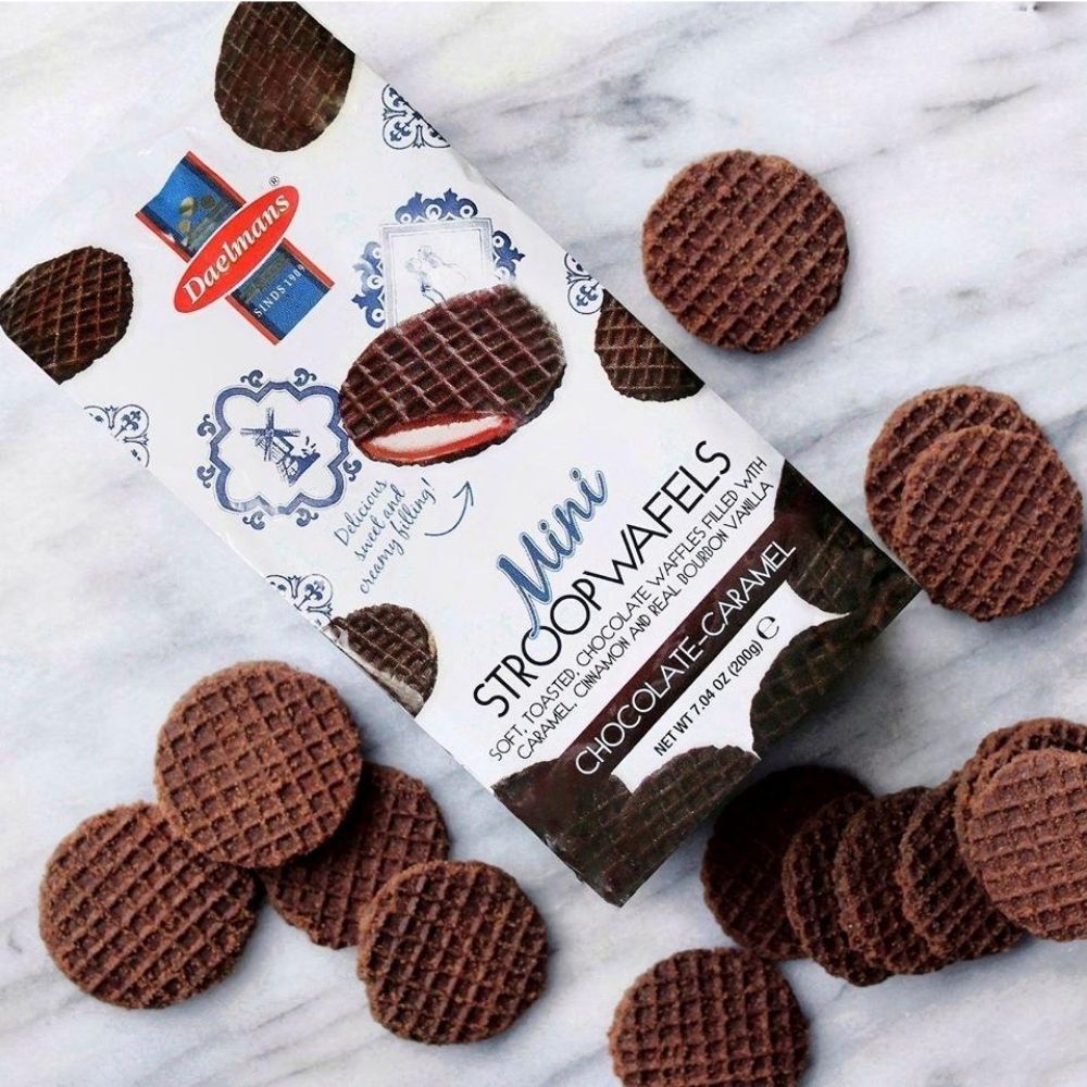 Daelmans Dutch Mini HONEY/Choc Caramel Stroopwafel Wafers 7.04 Oz ...
