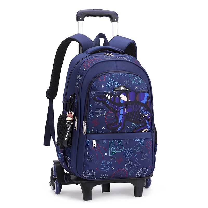 Dinosaur Wheeled School Bag for Kids Trolley Rolling Backpacks with ...