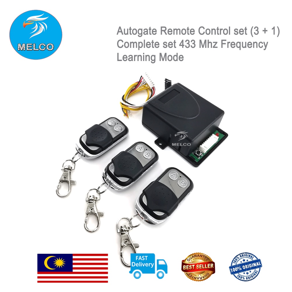 Autogate Remote Control 433Mhz Set With 3 Transmitters & 1 Receiver ...