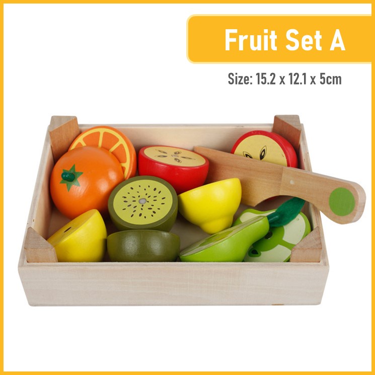 BabyBoss Wooden Magnet Food Cutting Fruit Vegetable Food Toy Pretend ...