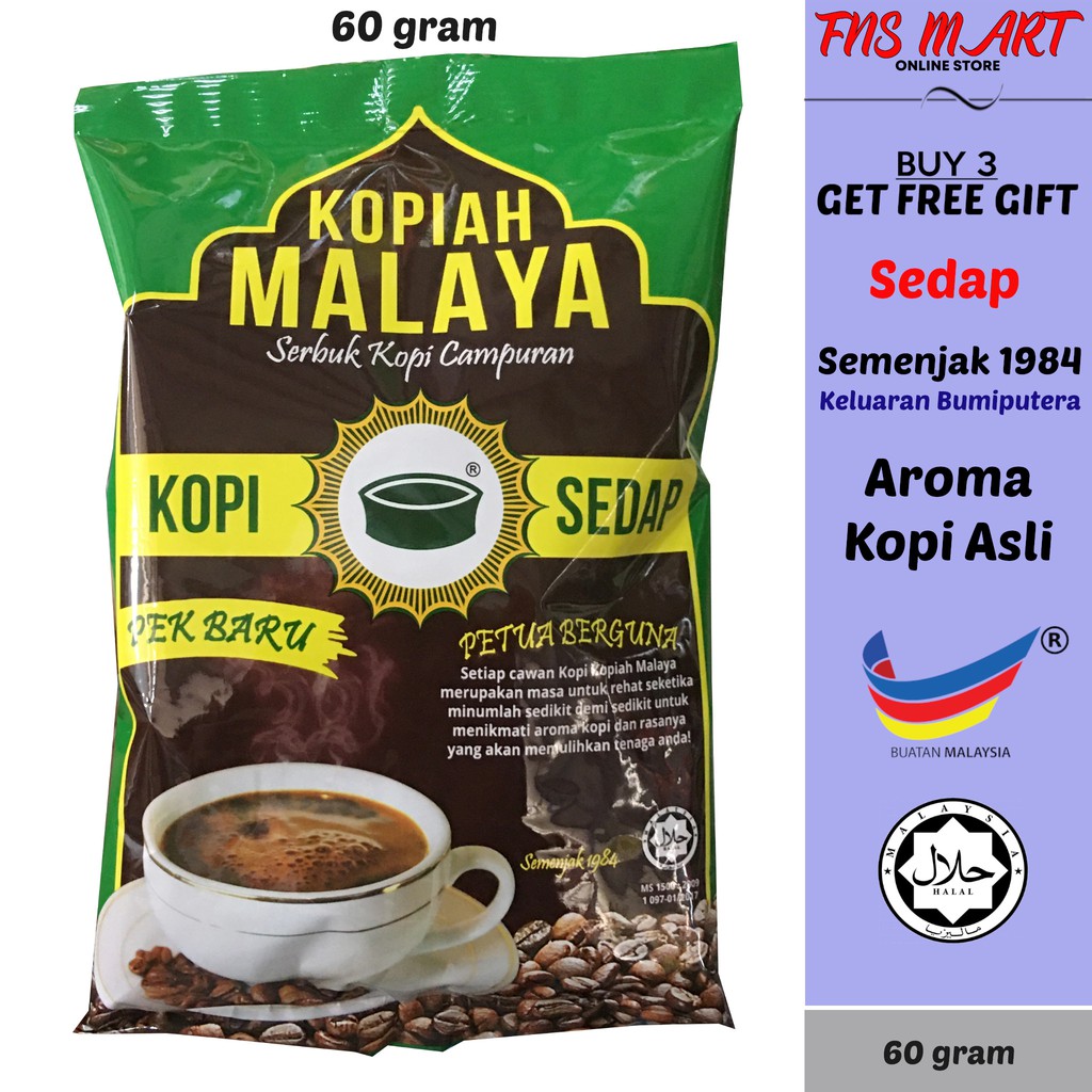 60g Kopi Kopiah Malaya Bumiputera Muslim Kedah Halal Serbuk Kopi Sedap ...