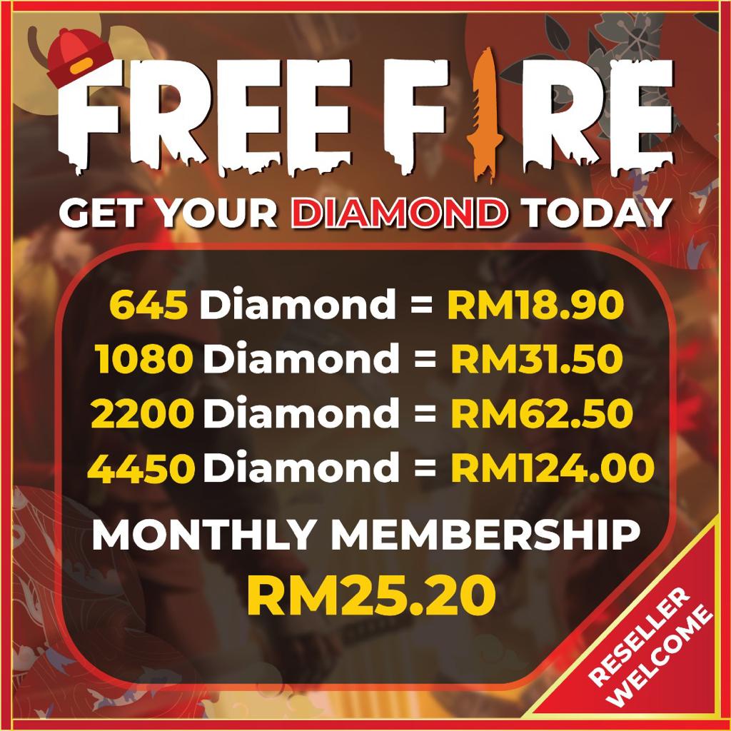 Free Fire Diamond | Instant Topup Diamond Free Fire | 100% Original ...