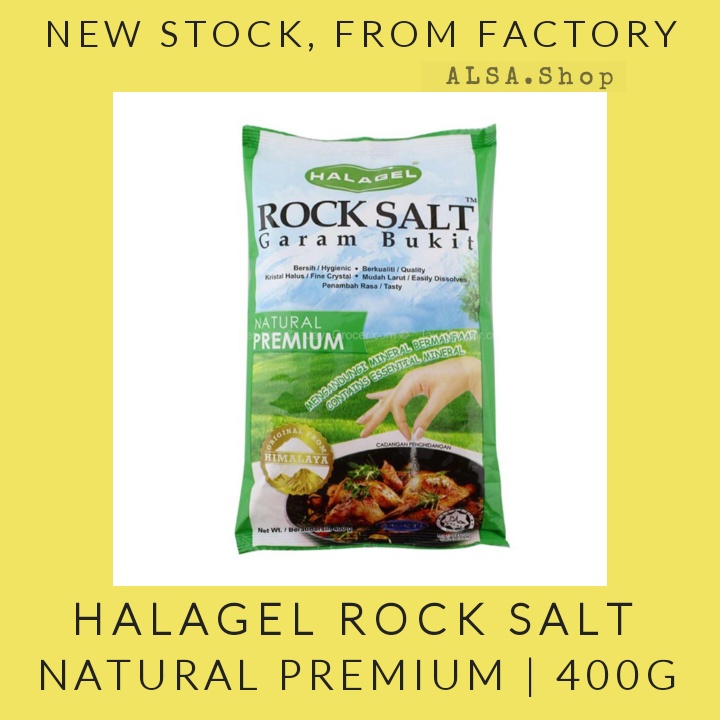 HALAGEL NATURAL PREMIUM ROCK SALT (GARAM BUKIT) 400G | Shopee Malaysia