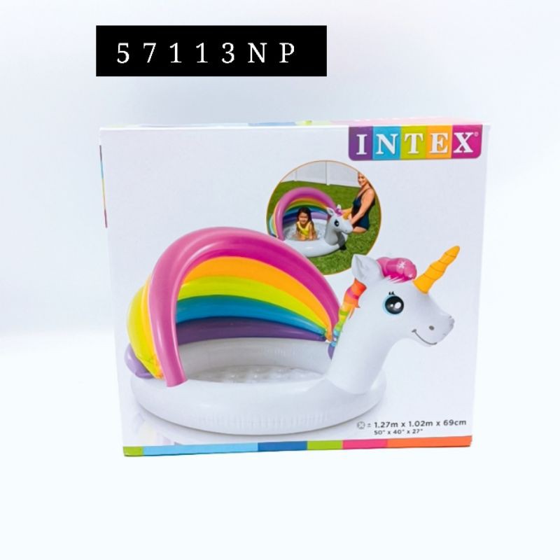 INTEX 57113 POOL / KOLAM RENANG UNICORN SHADE BABY POOL | Shopee Malaysia
