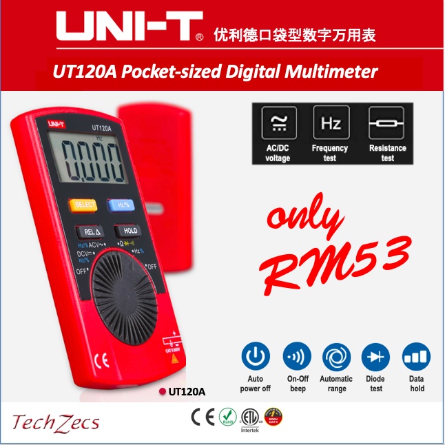 UNI-T UT120A Pocket-sized Digital Multimeter 优利德UT120A口袋型数字万用表 | Shopee ...